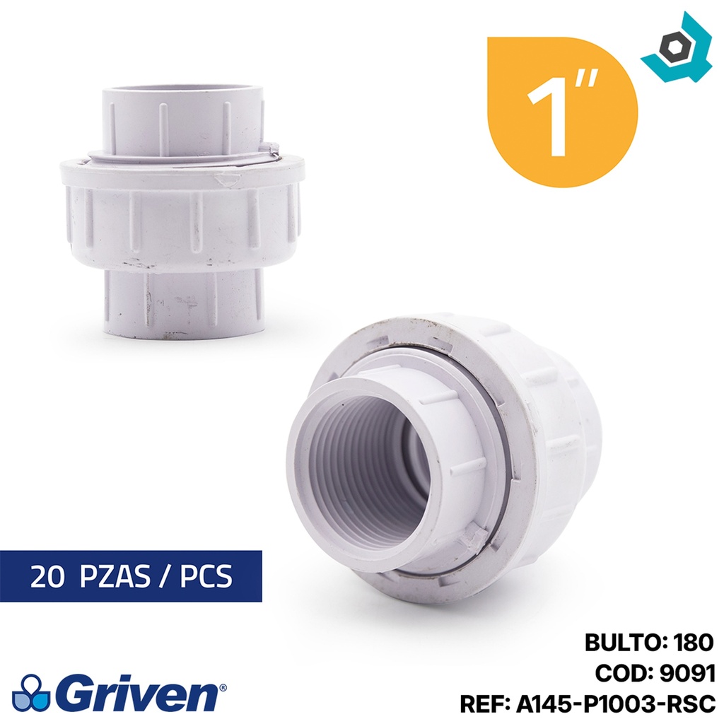 UNION UNIVERSAL 1" DE PVC CON ROSCA GRIVEN | Litani Import Export